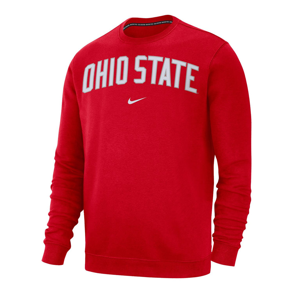 Ohio State Buckeyes Nike Club Fleece Scarlet Crewneck Sweatshirt | Shop ...